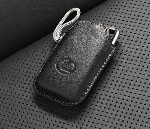 Genuine Lexus Black Leather Smart Access Key Glove (Silver Loop / Silv ...