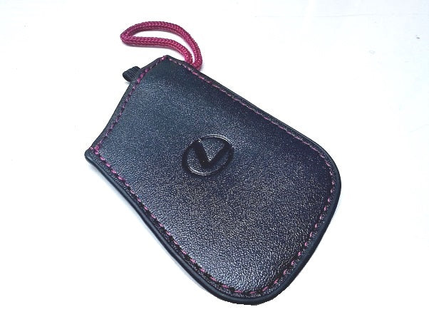 Genuine Lexus Black Leather Smart Access Key Glove (Red Loop / Red Sti ...