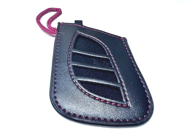 Genuine Lexus Black Leather Smart Access Key Glove (Red Loop / Red Sti ...