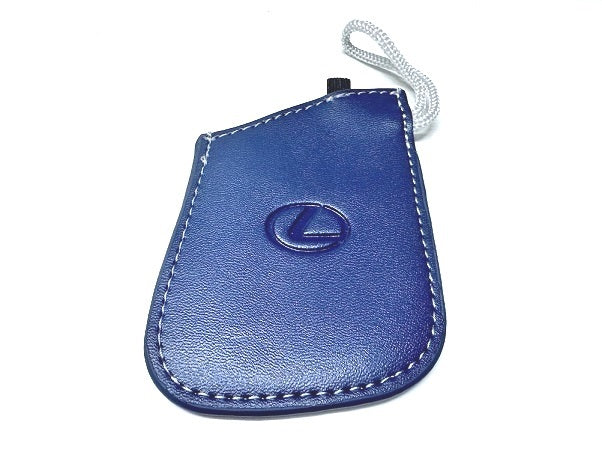 Genuine Lexus Blue Leather Smart Access Key Glove (Silver Loop / Silve ...
