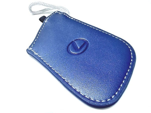 Genuine Lexus Blue Leather Smart Access Key Glove (Silver Loop / Silve ...