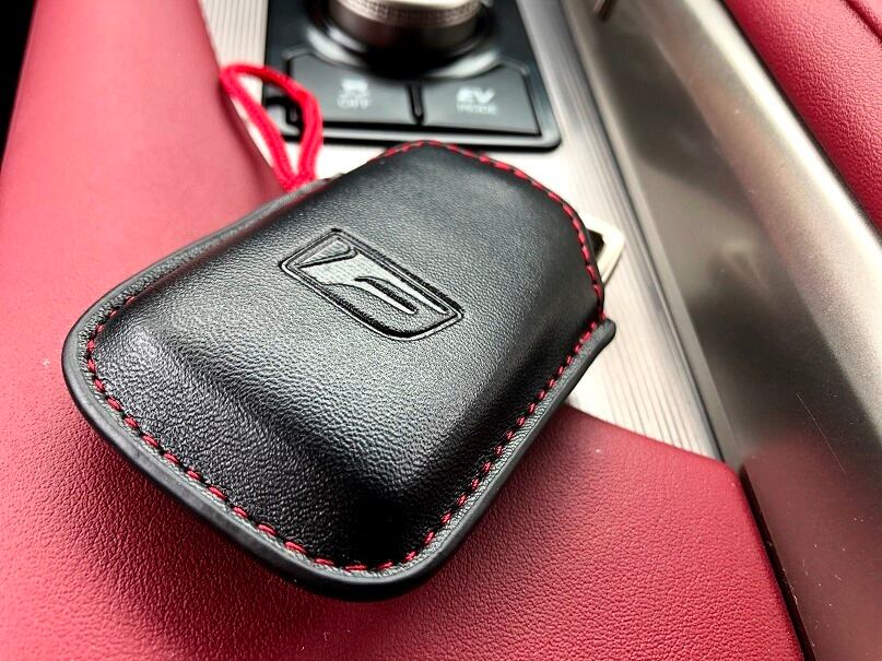 Genuine Lexus F-Sport Black Leather Smart Access Key Glove (Red Loop ...