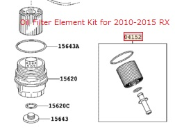 Genuine Lexus Japan 2010-2015 RX Oil Filter Element Kit – LexusBoutique ...