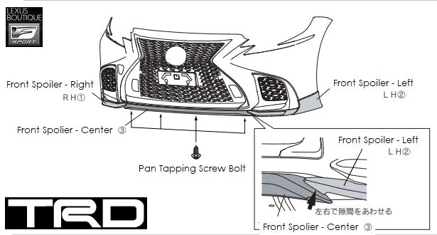 TRD JAPAN 2018-2020 Lexus LS 500/500h F-Sport Front Spoiler Kit (UNPAI ...