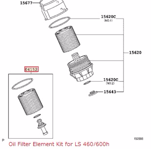 Genuine Lexus Japan 2007-2017 LS Oil Filter Element Kit – LexusBoutique ...
